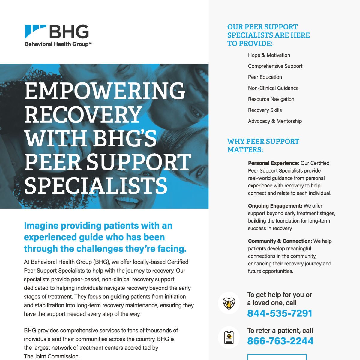 Peer Support at BHG Flyer